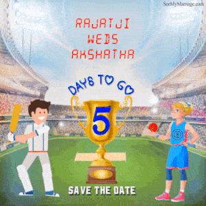 Cricket Couple Ipl Wedding Season Save The Date Countdown Reminder Gif ...