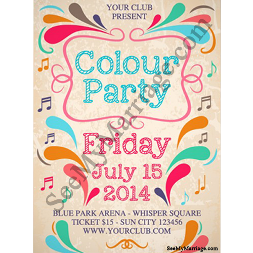 Colorful Poster Adult Theme Birthday Party Invite With Water Color ...