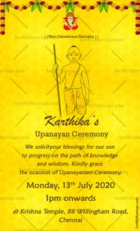 Hindu Traditional Thread Ceremony E Card – SeeMyMarriage