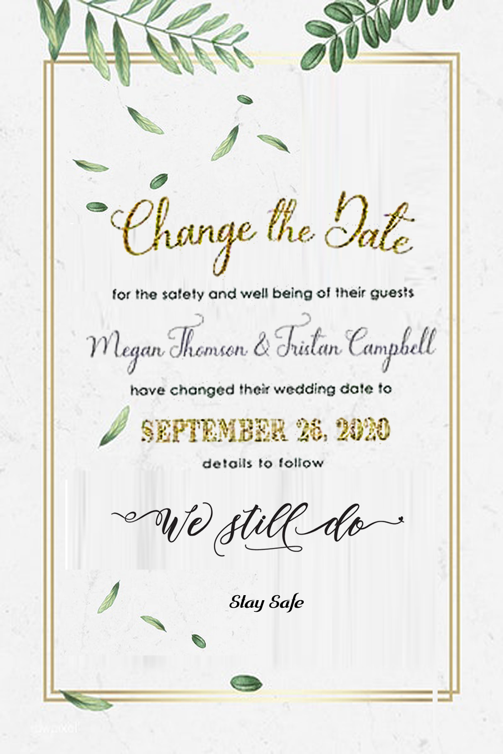 Change The Date Cards | Event Postponement Cards | Change In Plan Cards ...