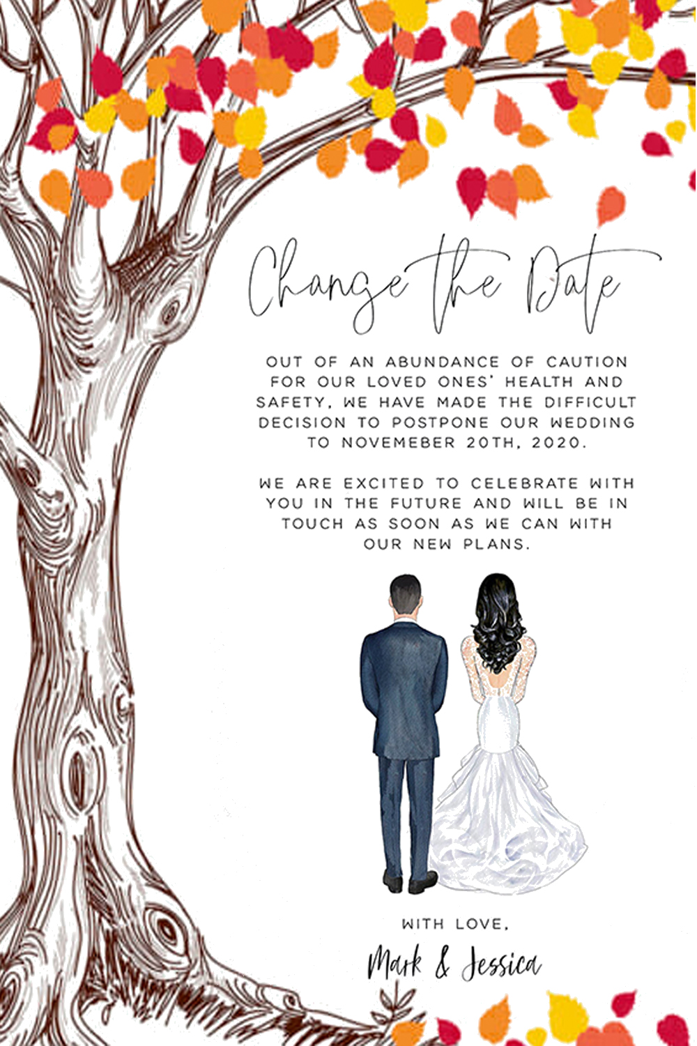 Change The Date Cards | Event Postponement Cards | Change In Plan Cards ...