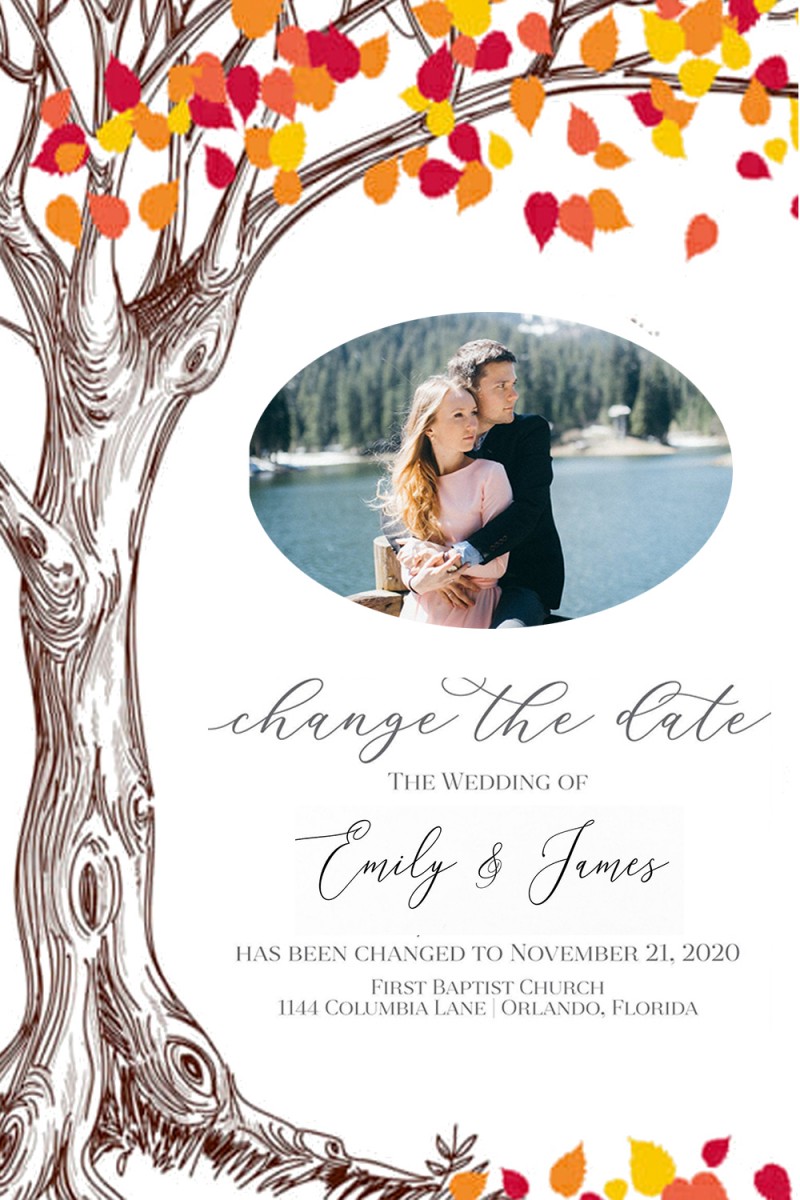 Change The Date Cards | Event Postponement Cards | Change In Plan Cards ...