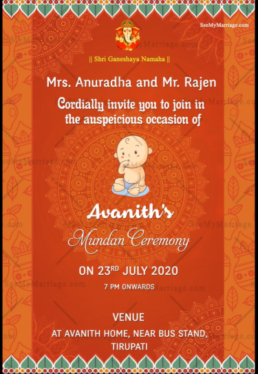 Simple Mundan Ceremony_animated Cartoon Gif – SeeMyMarriage