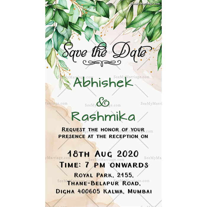 Spring Theme Reception Invitation Save The Date Card – SeeMyMarriage