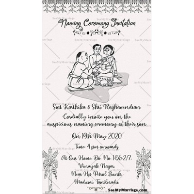 South Indian Traditional Naming Ceremony Invitation Card – SeeMyMarriage