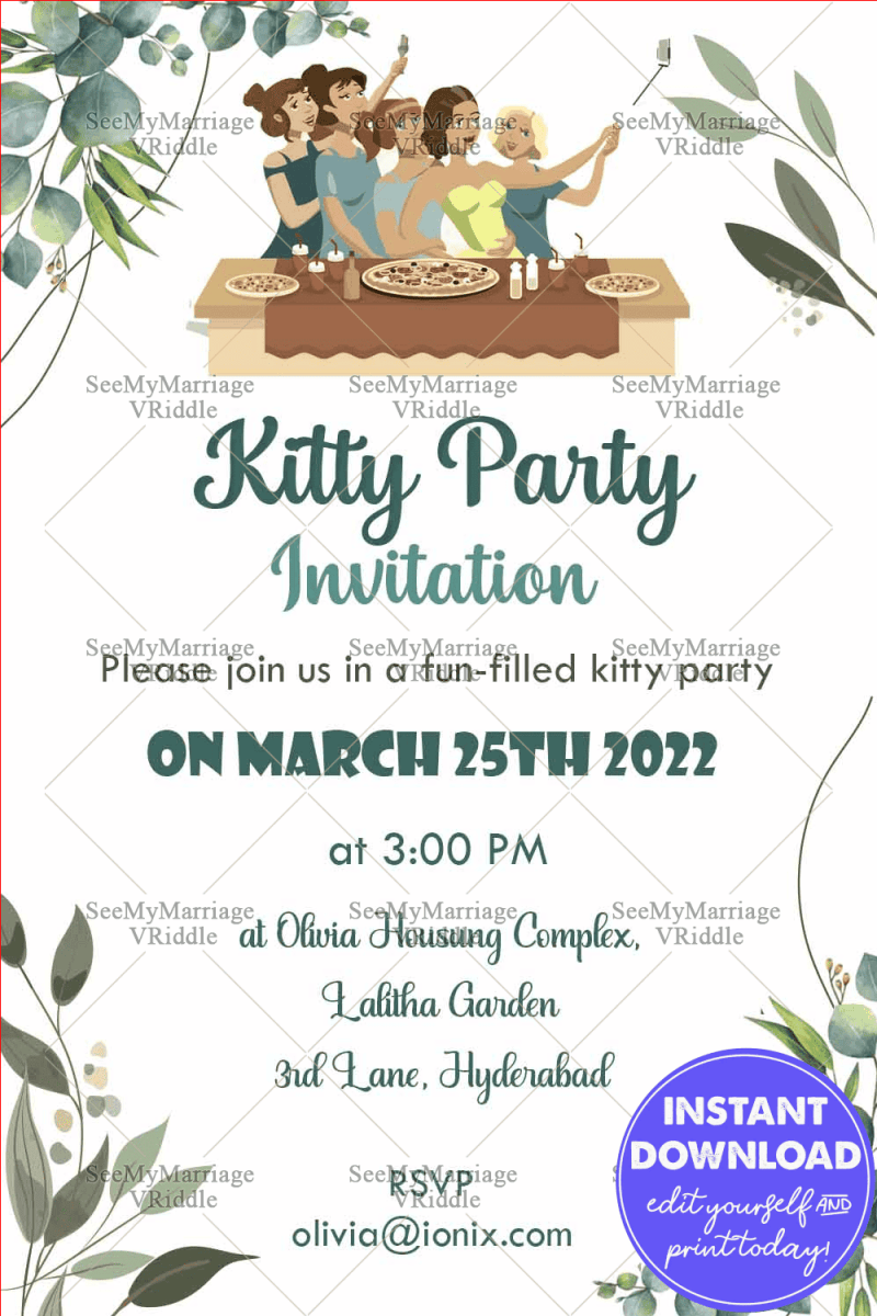 Ready For Fun Kitty Party Invitation Card – SeeMyMarriage