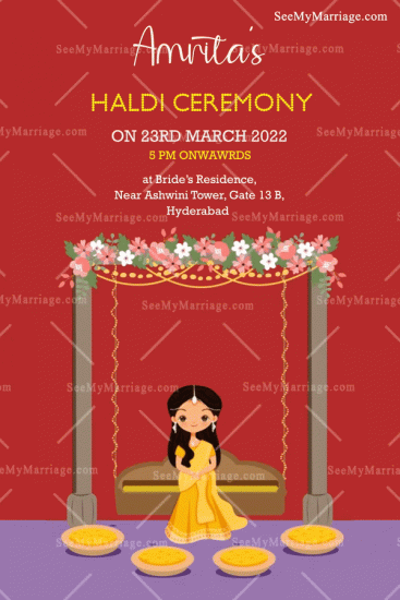 A Cute Haldi Ceremony Animated Gif Invitation | ID: 11874 – SeeMyMarriage