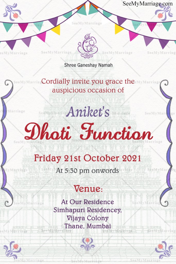 Traditional Decorative Motifs With Light Grey Theme Dhoti Function ...