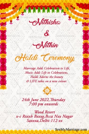 Wedding Haldi Invitation Online Card Design Video Templates And ...