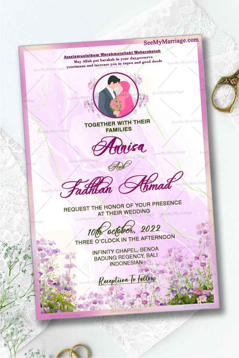 Undangan Pernikahan Indonesian Wedding Invitation Card Decorated With ...