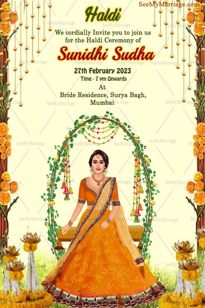 Traditional Maiyan Ceremony Invitation Card Punjabi Pind – SeeMyMarriage