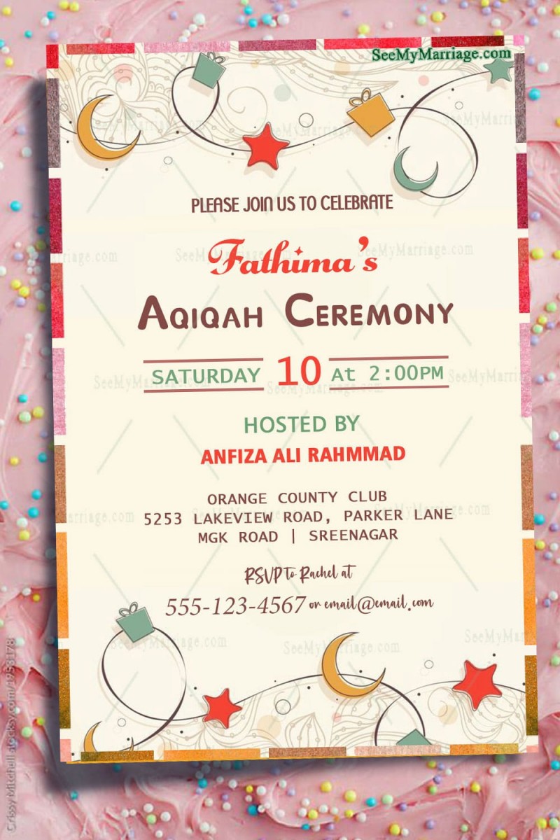 Aqiqah Invitations – Designs for Muslim New Born Aqeeqa, Aqeeqah ...