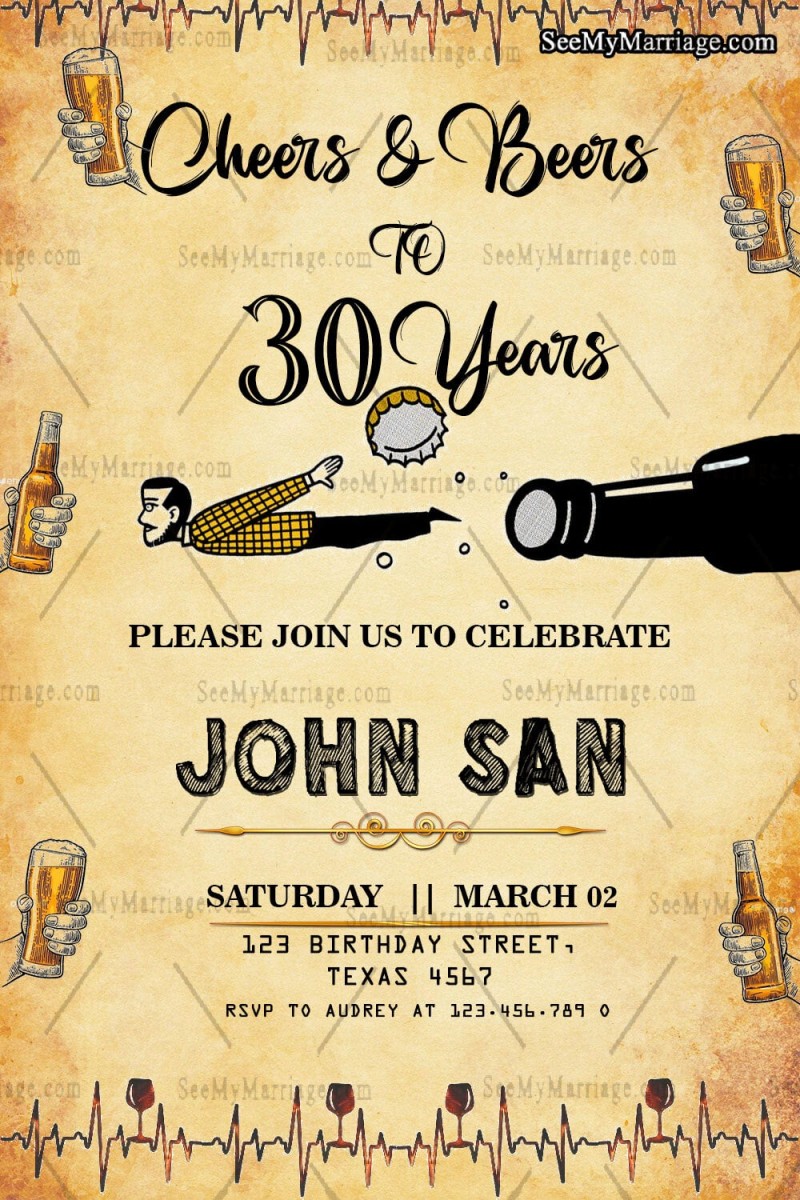 Birthday Party Invitations For Men | Printables and Templates ...