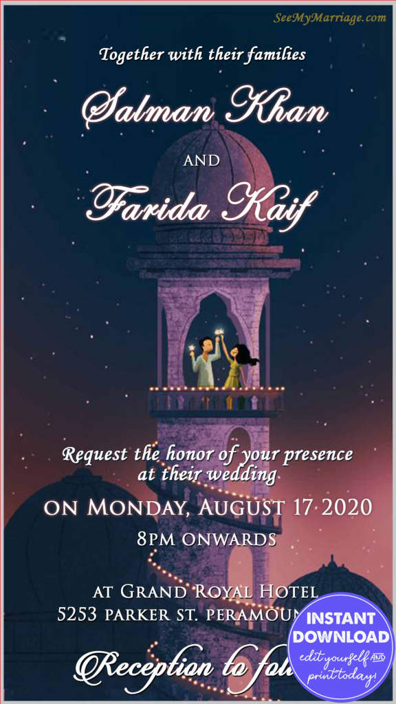Muslim Save the Date – Instant Customization – SeeMyMarriage