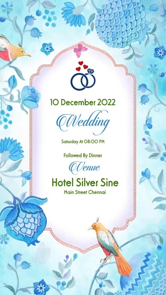 Modern Wedding Invitation Video Fun Illustration Traditional Accents ...