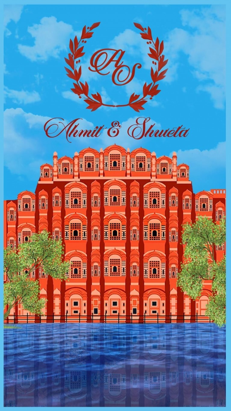 Save The Date Hawa Mahal Theme Wedding Invitation Video – SeeMyMarriage