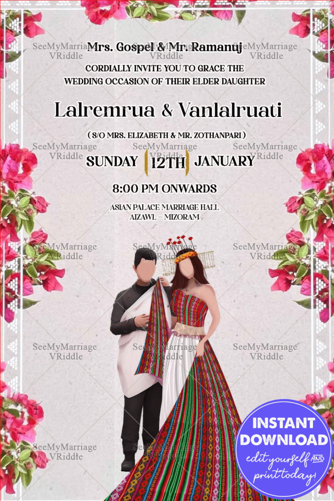Mizoram Mizo Wedding Invitations – SeeMyMarriage