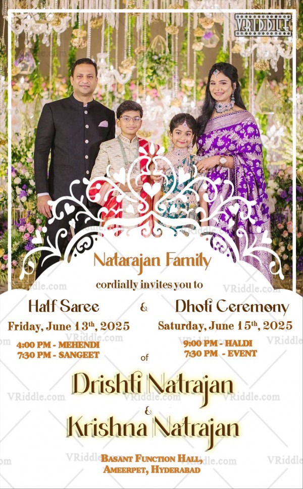 Create Dhoti Ceremony / Function, Pattu Panchala Function Invitation ...