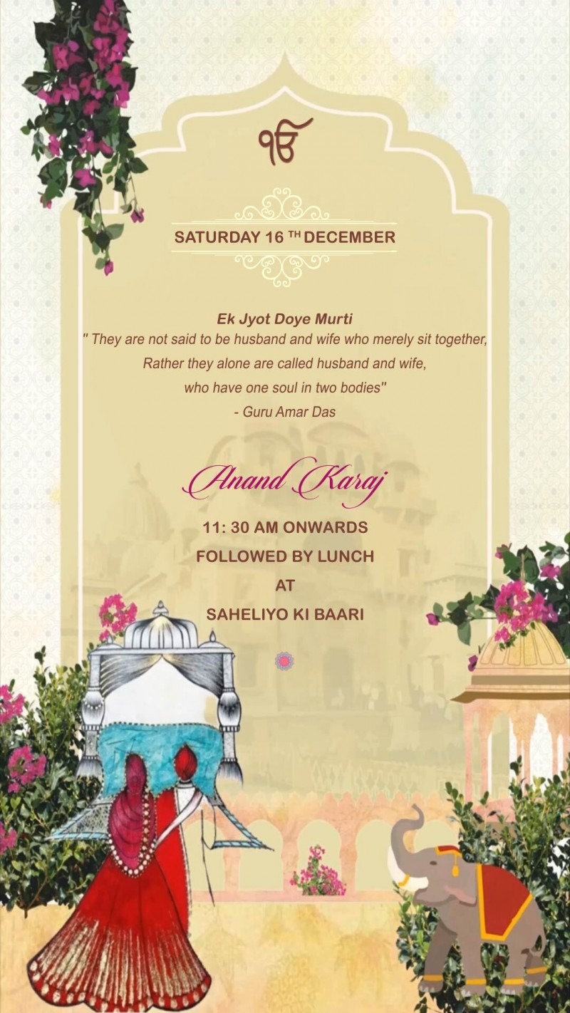 Modern Sikh Wedding Invitation Video Royal Anand Karaj – SeeMyMarriage