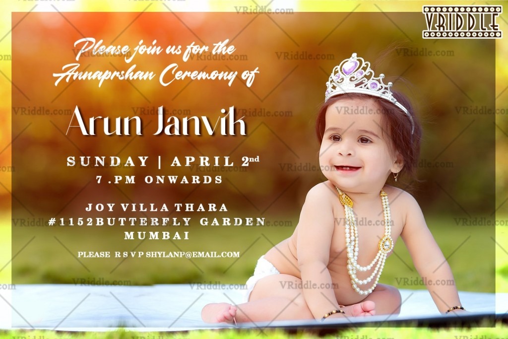Create Annaprasan Invitation card Online Free, Baby First Rice Eating ...