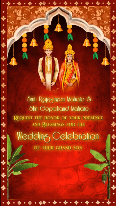 Traditional Red Odia Wedding Invitation Video Add Photo – SeeMyMarriage