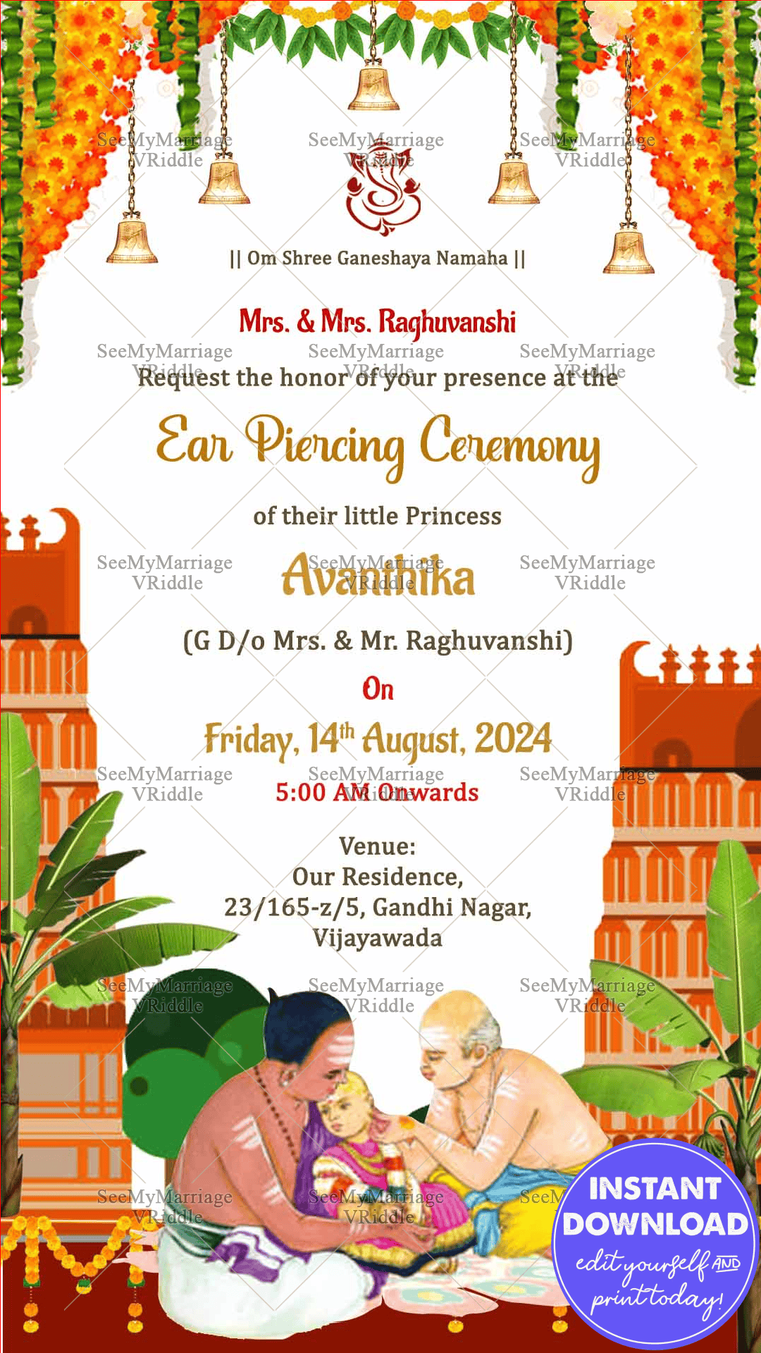 Temple Theme Ear Piercing Ceremony Illustrated Traditions – SeeMyMarriage