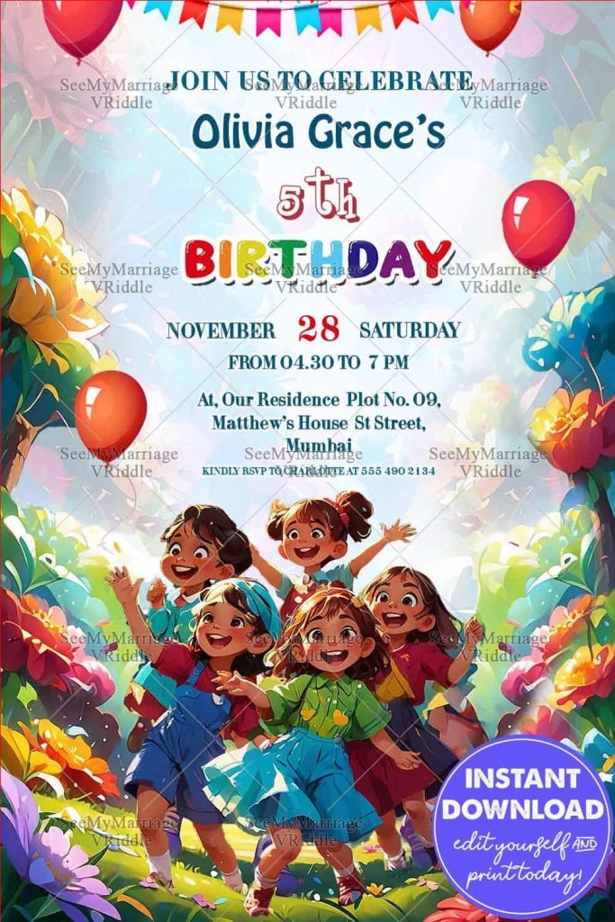 1st Birthday Invitation Videos Slideshows Cards and Gifs | First ...