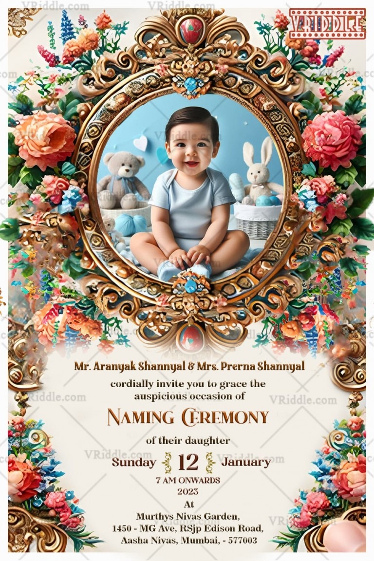 Make Naming Ceremony, Namakaran Samskar, Cradle Ceremony Invitations ...