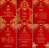 Royal Red Indian Wedding Invitation Suite with Jewels – SeeMyMarriage