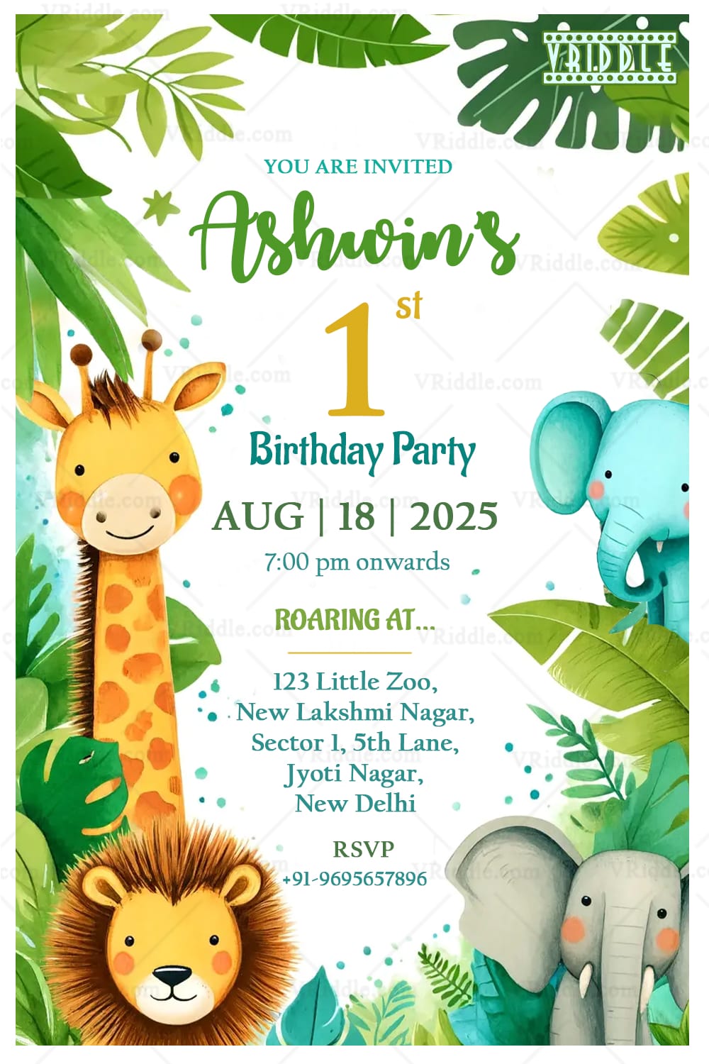 Join Us for Ashwin’s 1st Birthday Safari Adventure, A Fun-Filled ...
