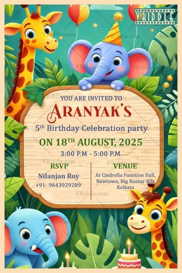 Colorful Jungle Themed Birthday Bash Invitation – SeeMyMarriage