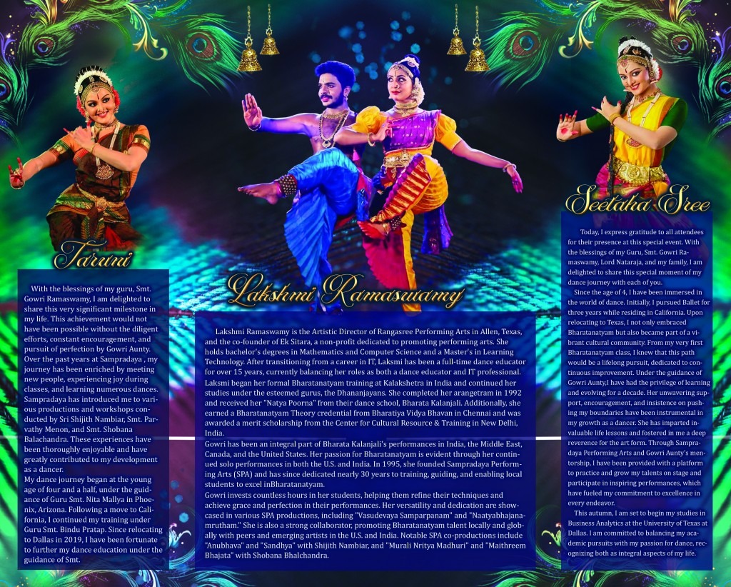 Traditional and Vibrant Bharatanatyam Arangetram Brochures with Peacock ...