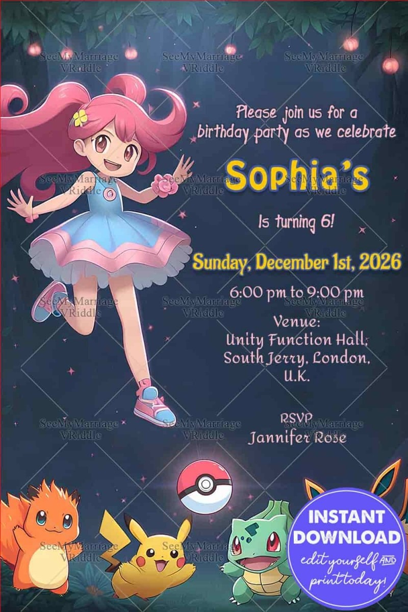 Pokémon Fun Awaits, Celebrate Sophia’s 6th Birthday in a Nightingale ...