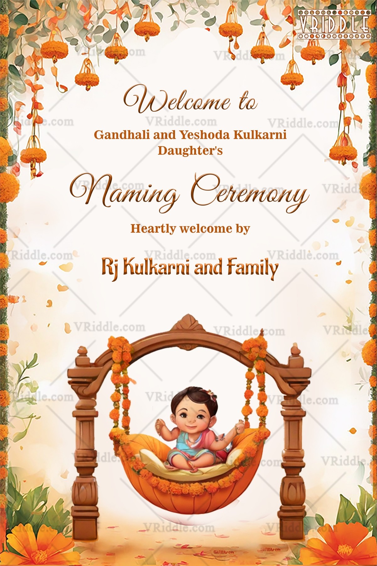 Make Naming Ceremony, Namakaran Samskar, Cradle Ceremony Invitations ...
