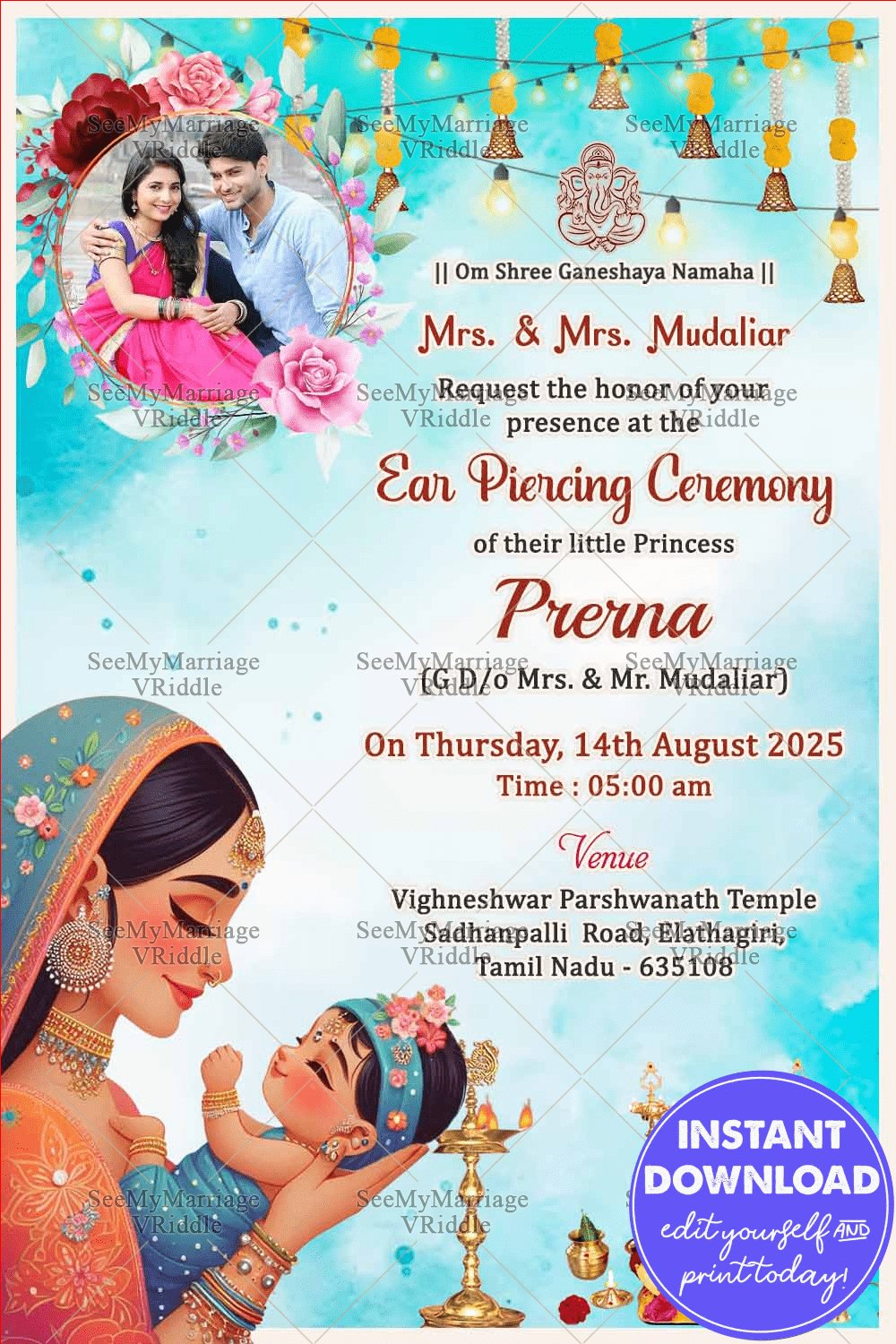 Ear Piercing Cereony Invitation Cards and Videos | Kadhani Vizha ...