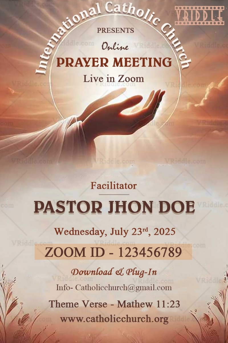 Online Prayer Meeting Invitation Card with Sunlit Scene Theme ...