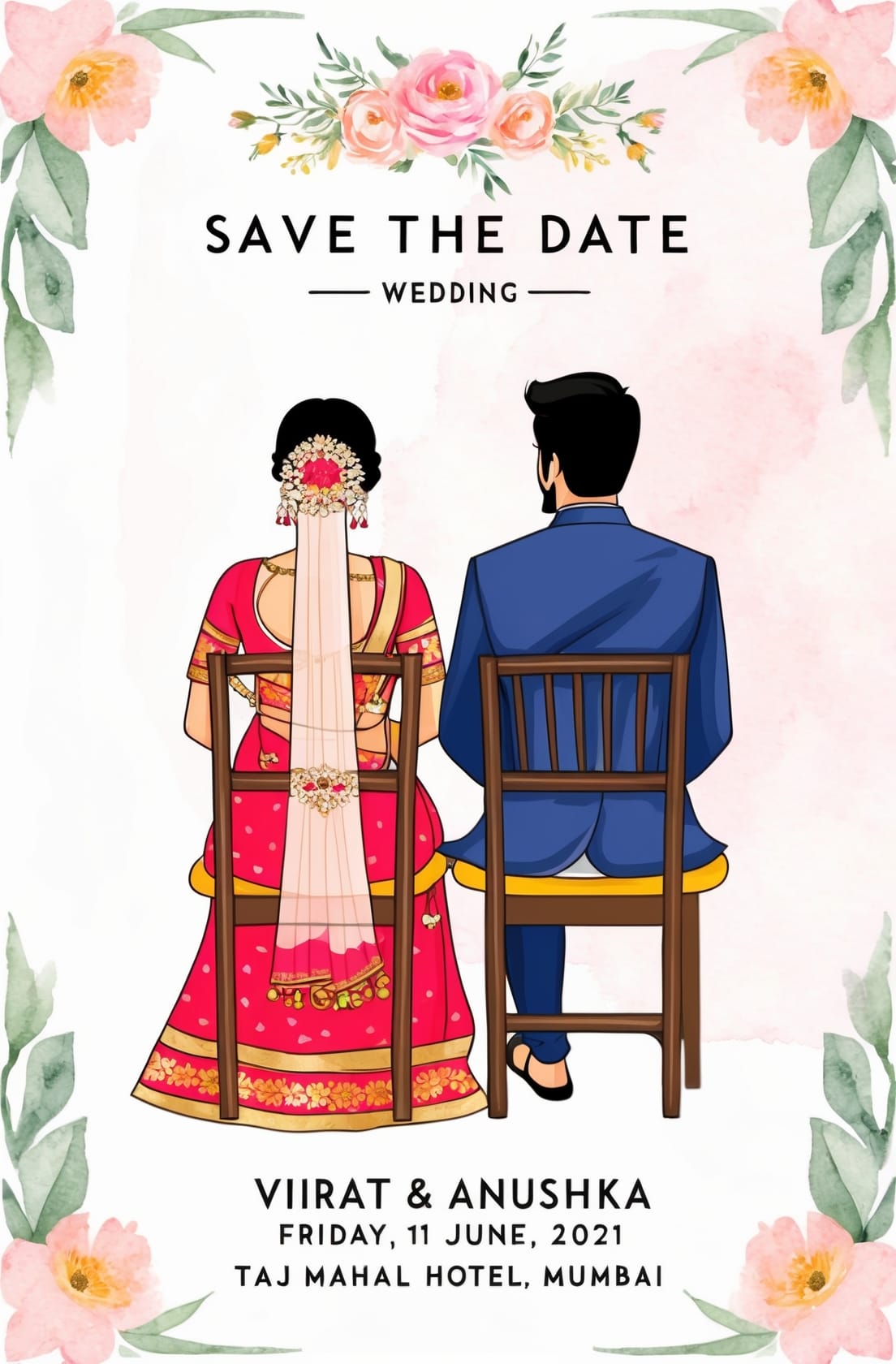 Traditional Indian Save the Date Card Elegant Cultural Wedding Design – SeeMyMarriage