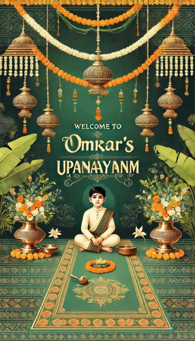 Green Upanayan Poster Personalized Traditional Ceremony Design ...