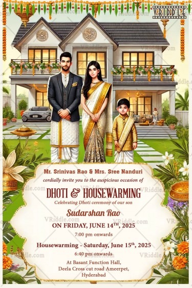 Create Dhoti Ceremony / Function, Pattu Panchala Function Invitation ...