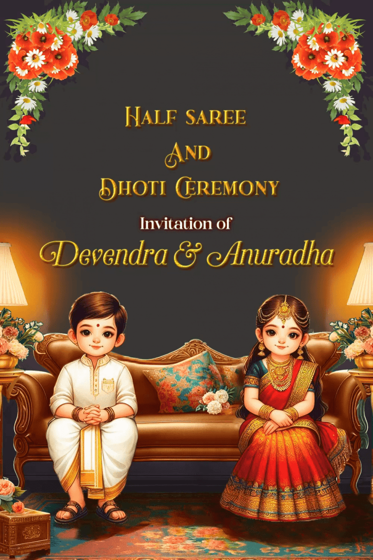 Create Dhoti Ceremony / Function, Pattu Panchala Function Invitation ...