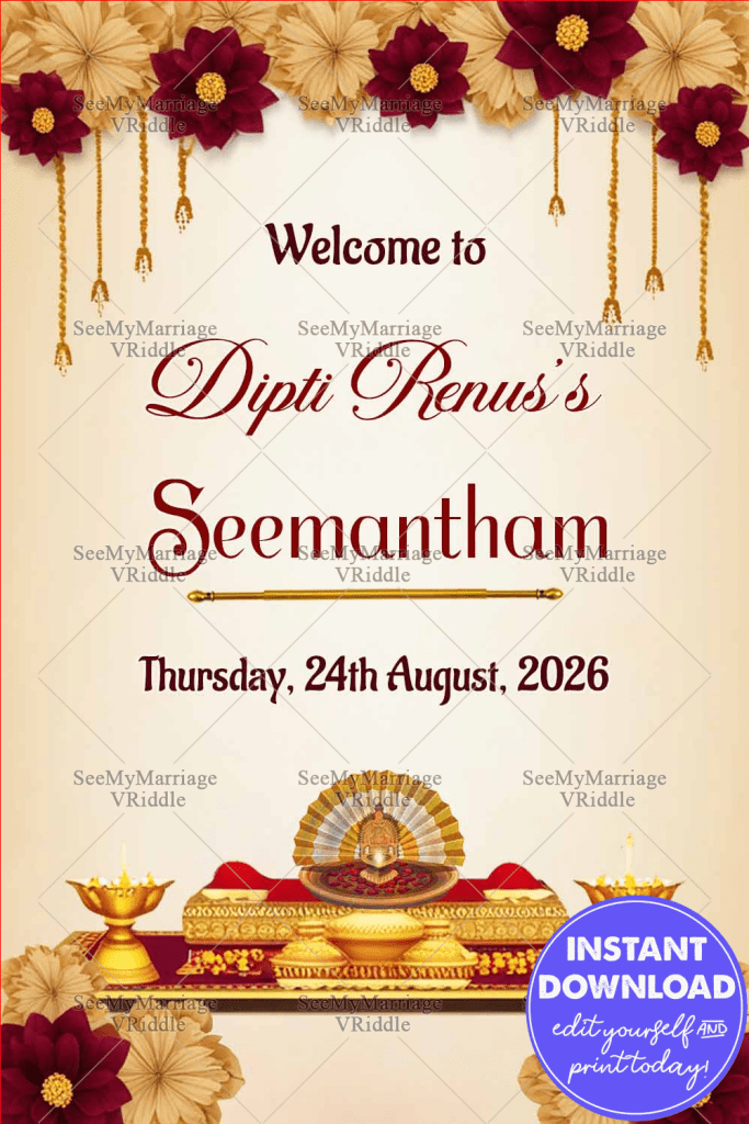 Festive Theme Seemantham Welcome Poster – SeeMyMarriage