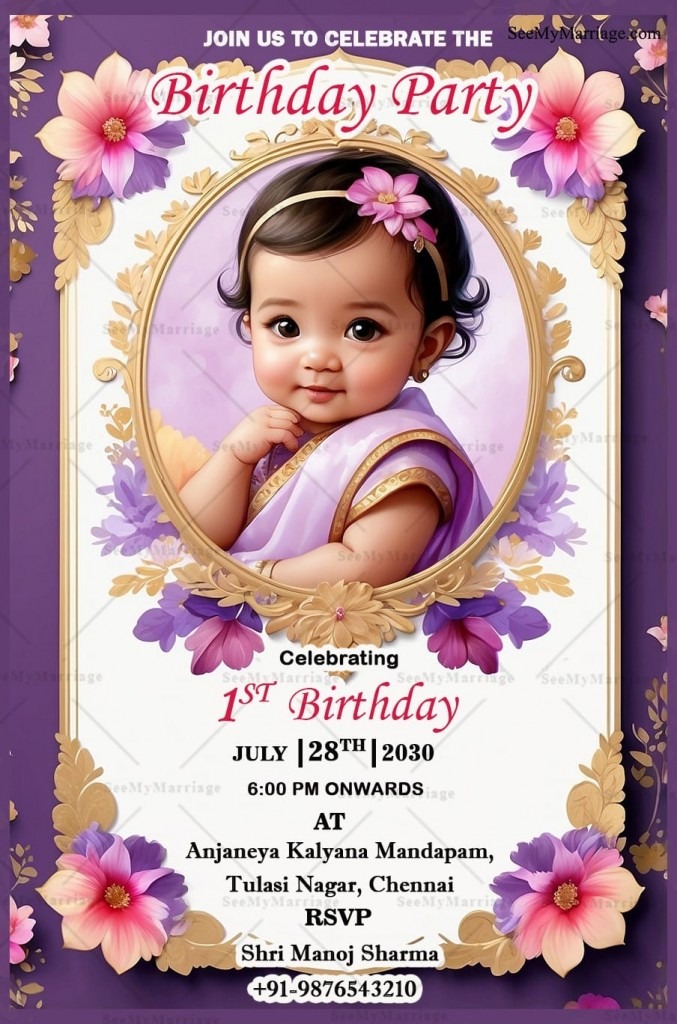 1st Birthday Invitation Videos Slideshows Cards and Gifs | First ...