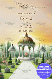 Garden Gazebo Theme Marathi Wedding Ceremony Welcome Poster – SeeMyMarriage
