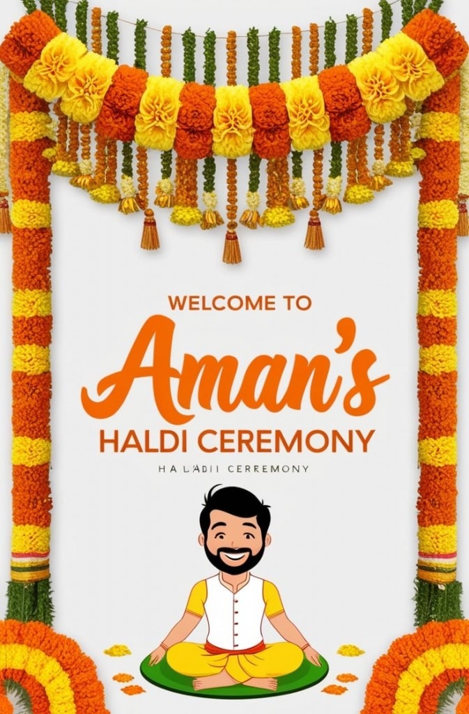 Floral Garlands Haldi Ceremony Poster – SeeMyMarriage