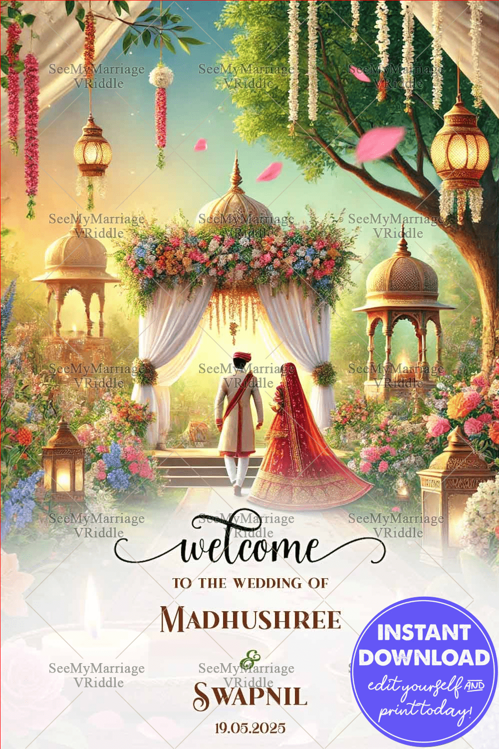 Nature Splendor Theme Marathi Wedding Ceremony Welcome Poster ...