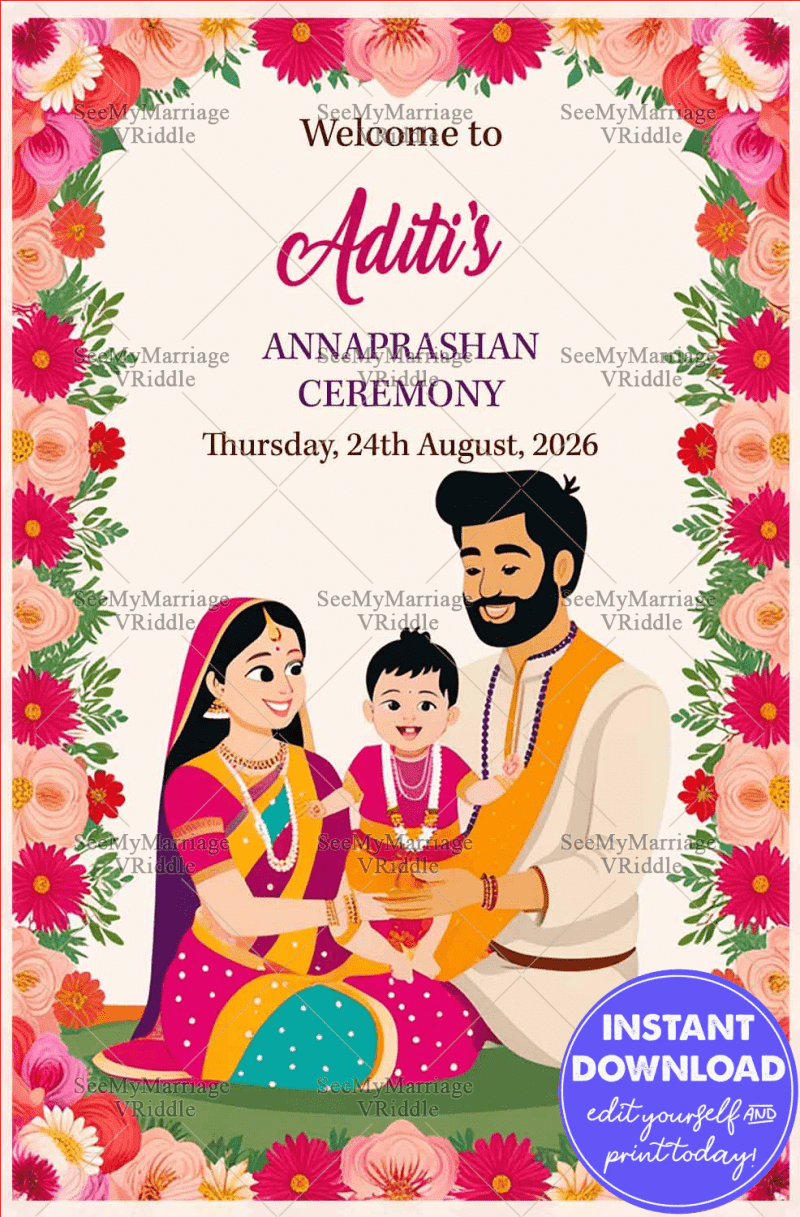 Create Annaprasan Invitation card Online Free, Baby First Rice Eating ...