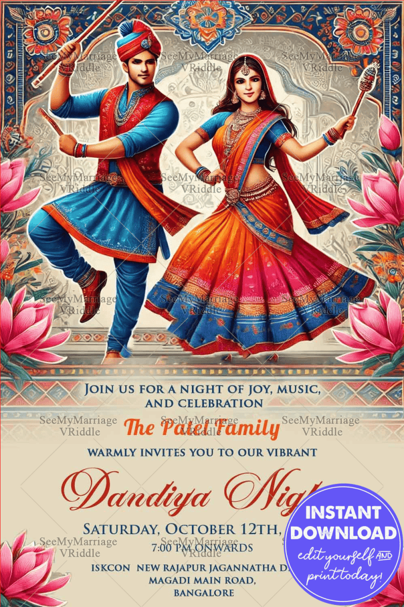 Dussehra Invitations for Durga Pooja, Garba Night and Navratri ...