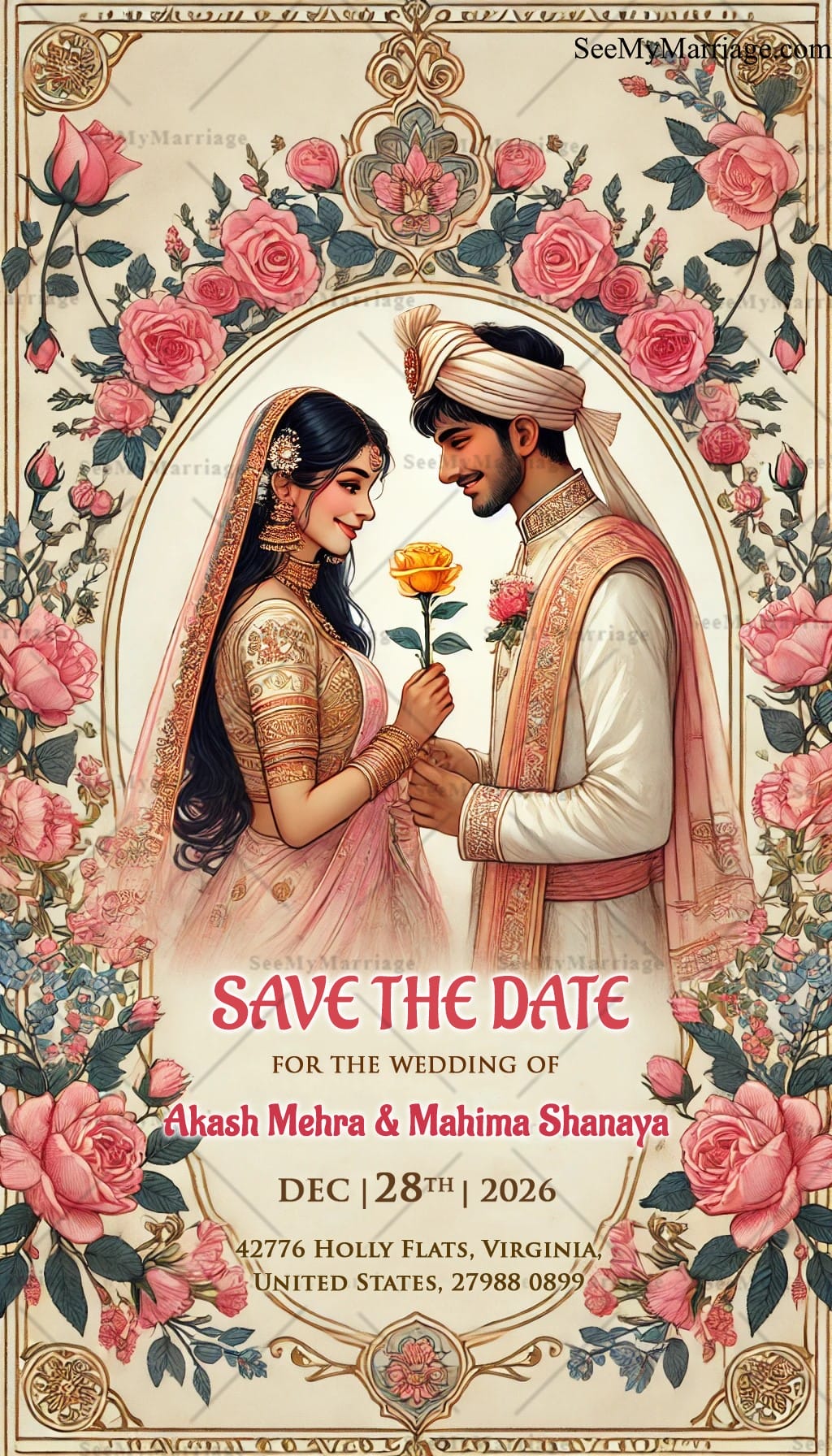 Floral Wedding Save the Date Card – SeeMyMarriage